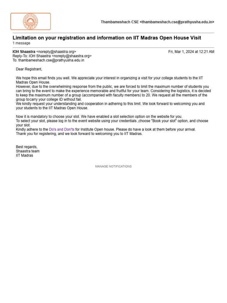 IITM Openhose Invite | PDF