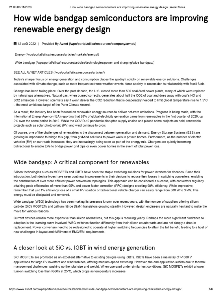 How Wide Bandgap Semiconductors Are Improving Renewable Energy Design ...