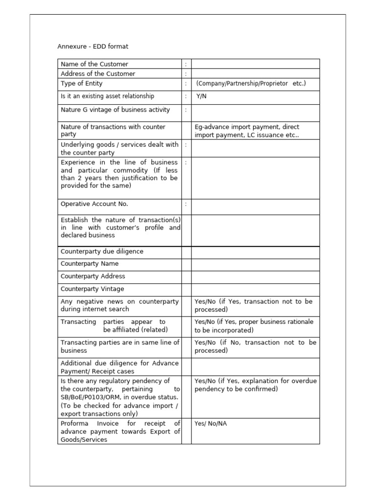 EDD Format Myanmar | PDF