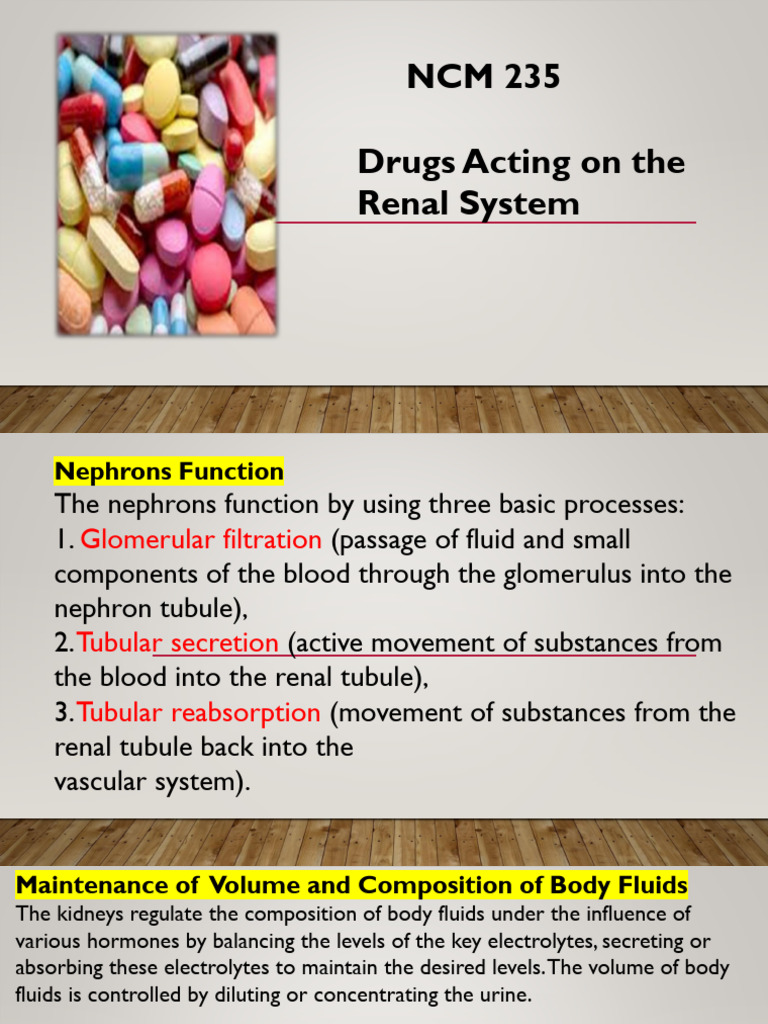 Unit VII - Drugs Acting On Renal System (Generic and Branded) | PDF ...