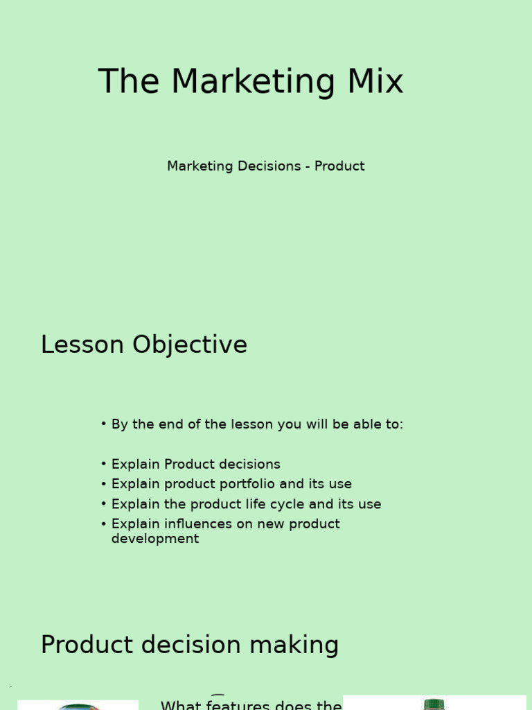 Lesson 3.8 Marketing Mix Product Student | PDF | Marketing