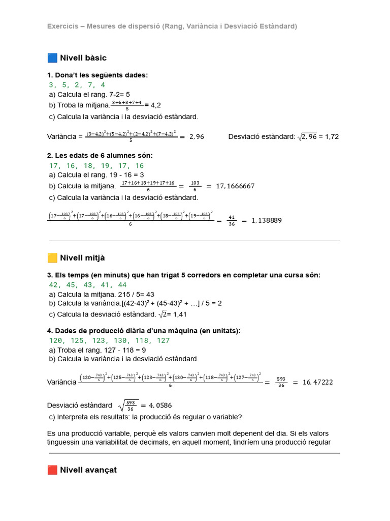 Tasca 4 Mesures de Dispersió | PDF