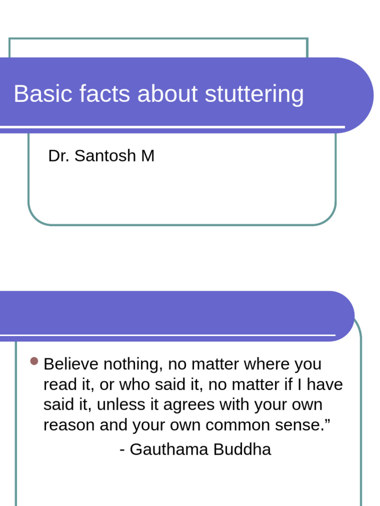 Basic Facts About Stuttering | PDF | Stuttering | Word
