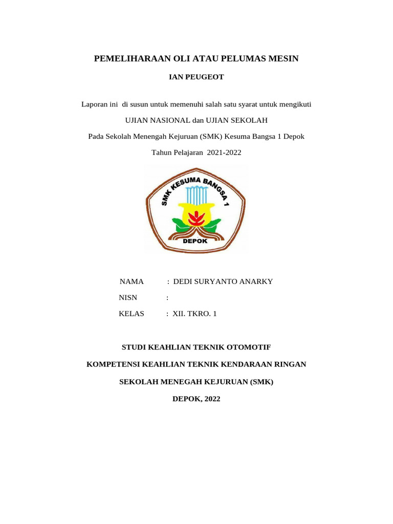 Karya Tulis DEDI SURYANTO XII TKRO 1-1 | PDF
