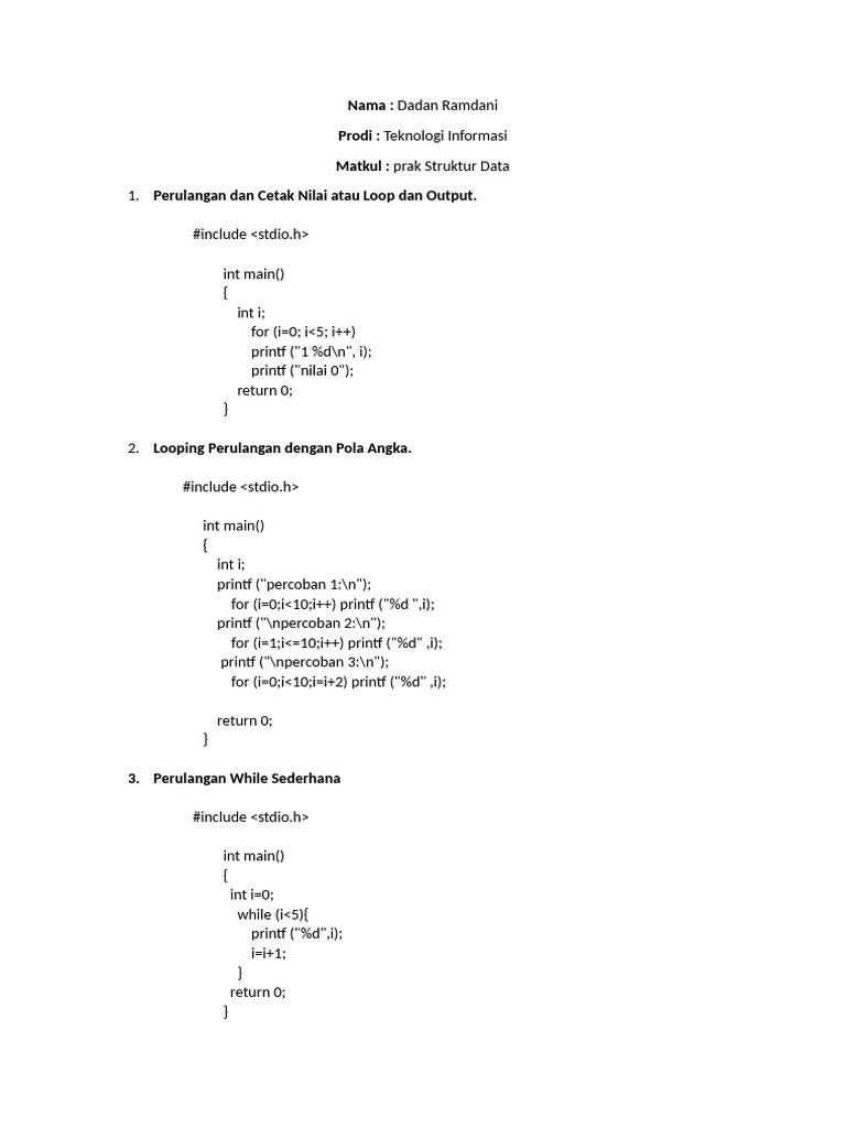 (Tugas Prak 2) DADAN RAMDANI Prak - Struktur Data 2024230014 | PDF