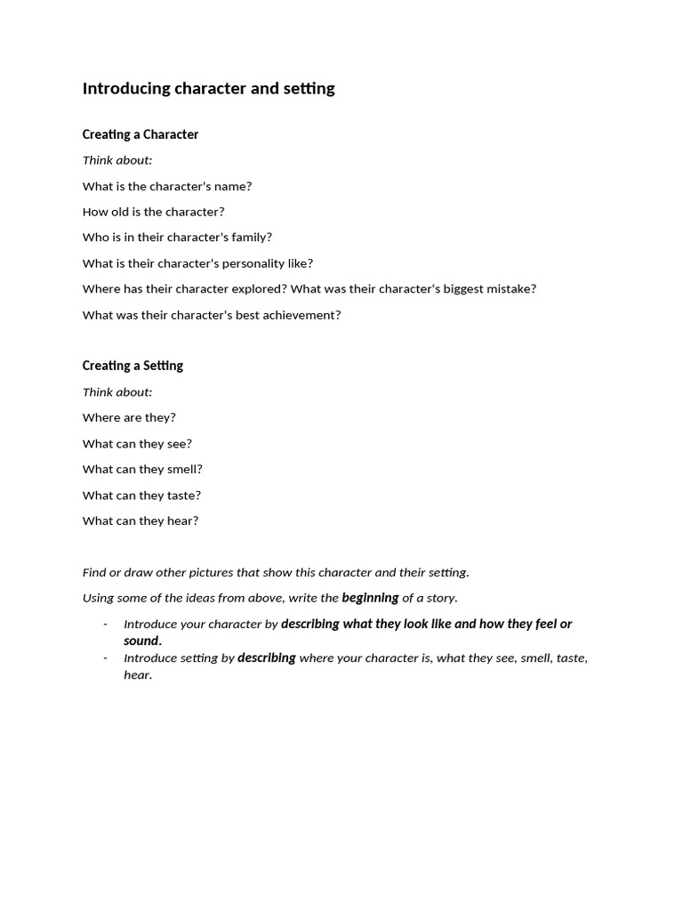 Introducing Character and Setting | PDF