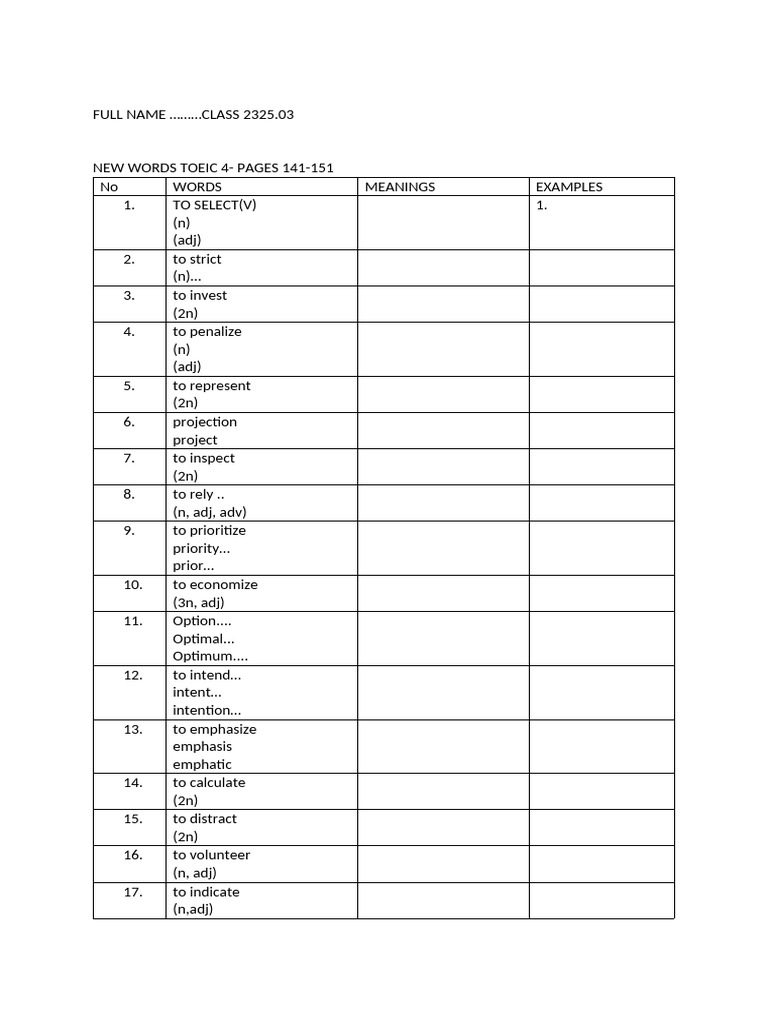 New Words Reading Page 141-151 | PDF