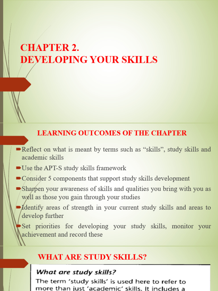 Chapter 2. Developing Study Skills | PDF | Study Skills | Skill