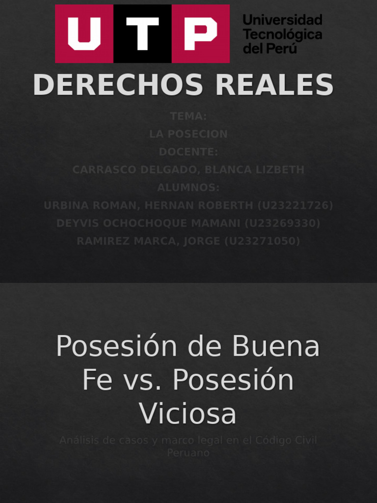 Posesion BuenaFe Vs Viciosa | PDF