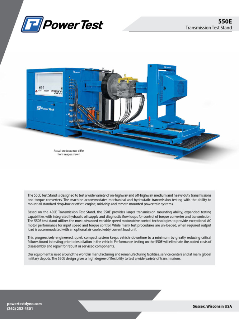 550E Transmission Test Stand Overview | PDF | Electric Motor ...