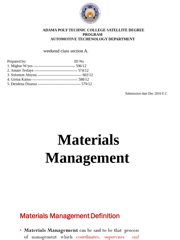 Material Management | PDF | Inventory | Outsourcing