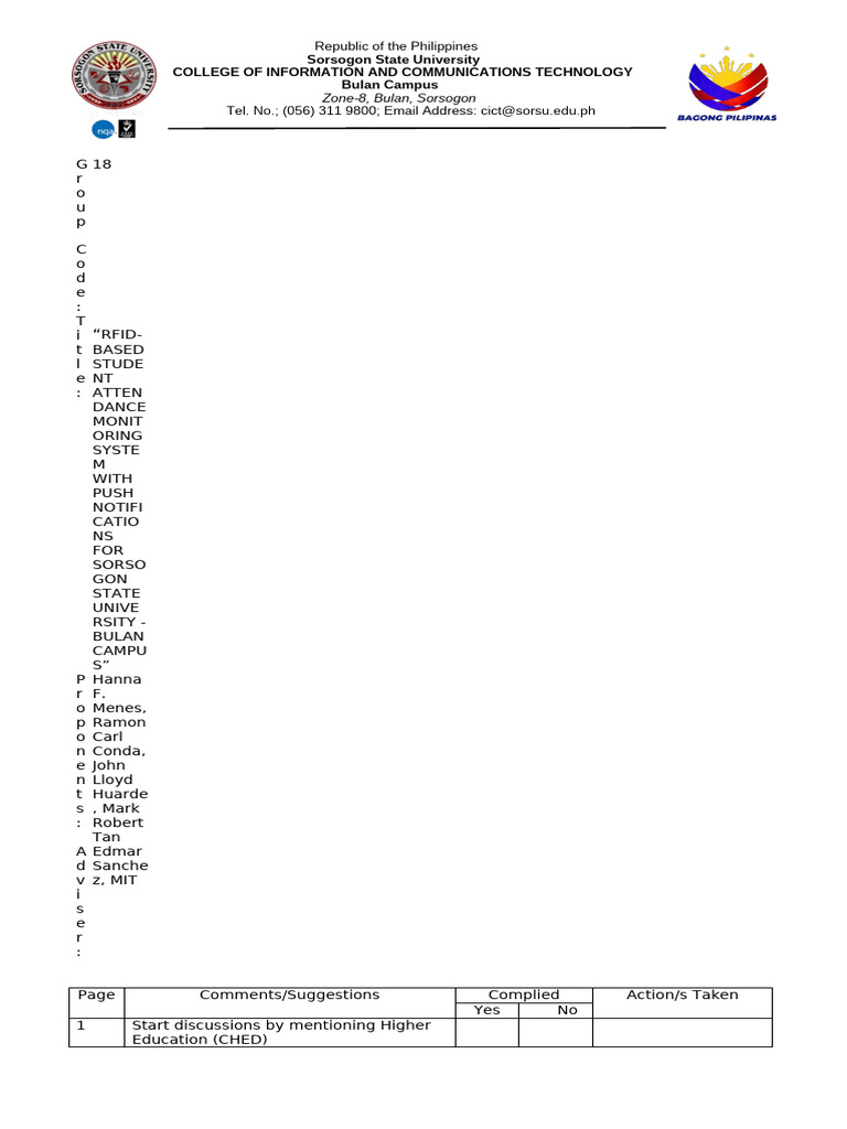Form Comments and Suggestions | PDF