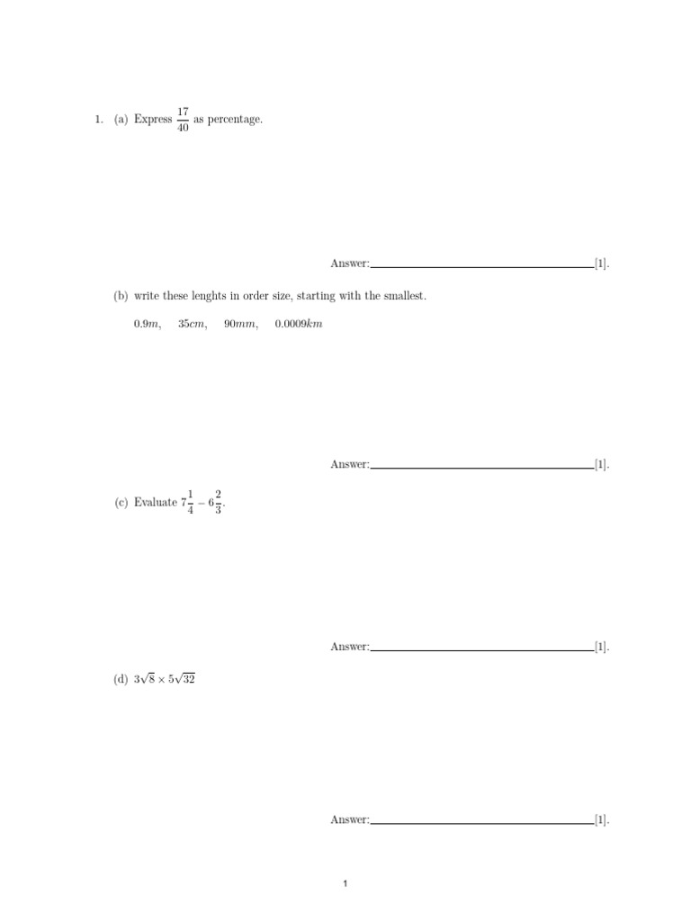 Revision Worksheet Final 2025 | PDF | Discrete Mathematics | Arithmetic