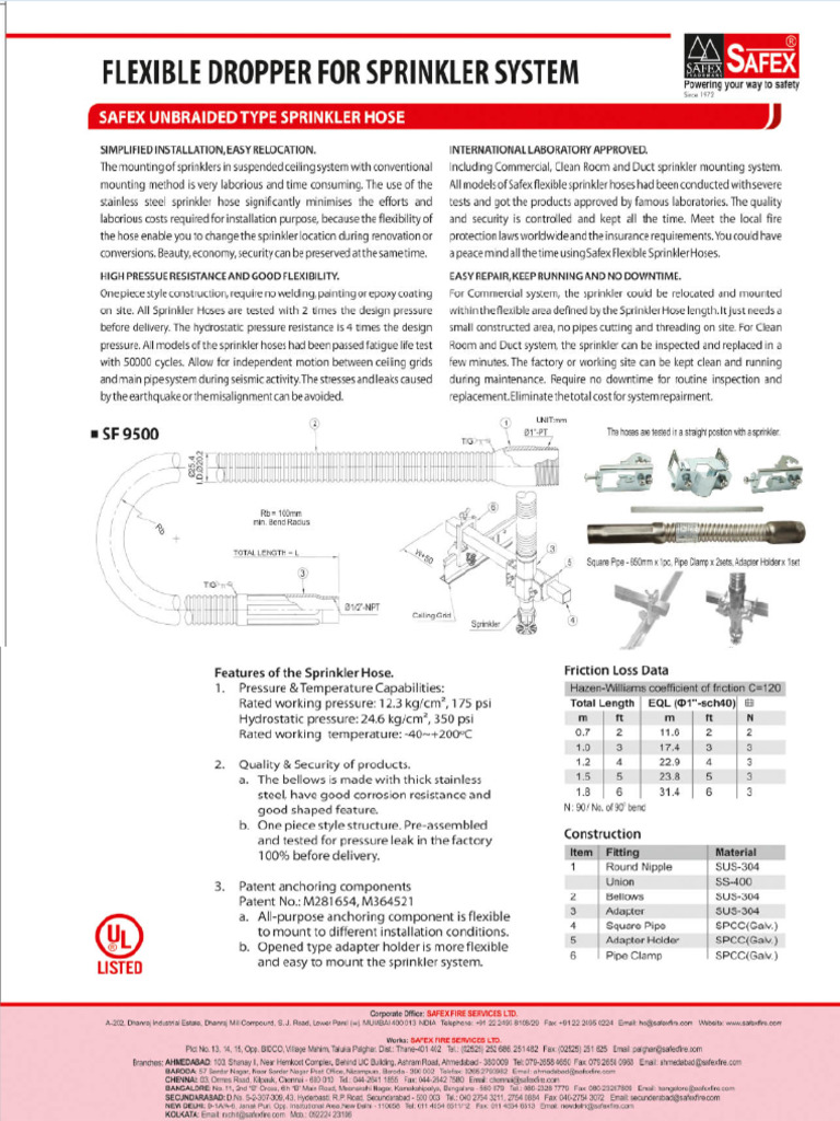 Unbraided-Flexible-Dropper-For-Sprinkler-Systems Safex | PDF