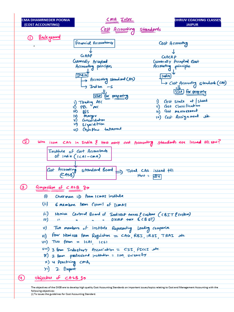Handwritten Notes Cas Cma Inter | PDF