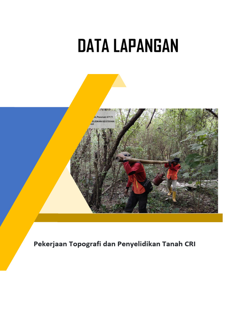 Pekerjaan Topografi Dan Penyelidikan Tanah CRI | PDF | Geotechnical Engineering
