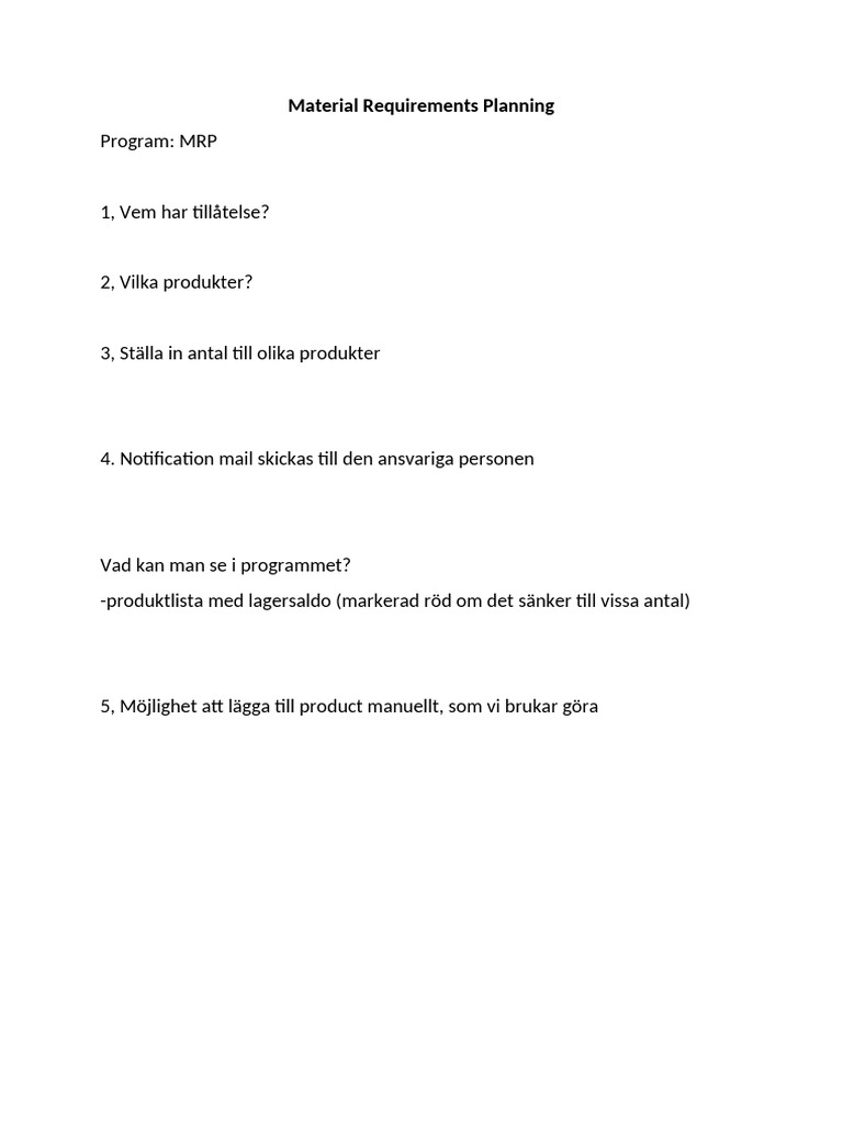 Material Requirements Planning | PDF