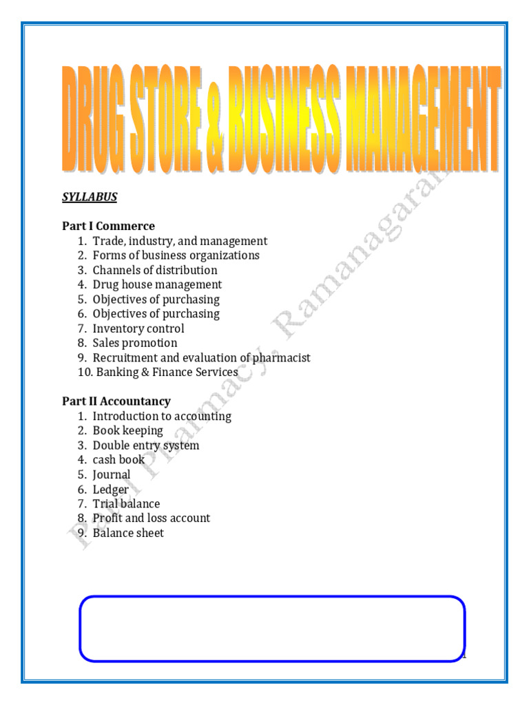 Drug Store and Business Management 1 | PDF | Commerce | Partnership