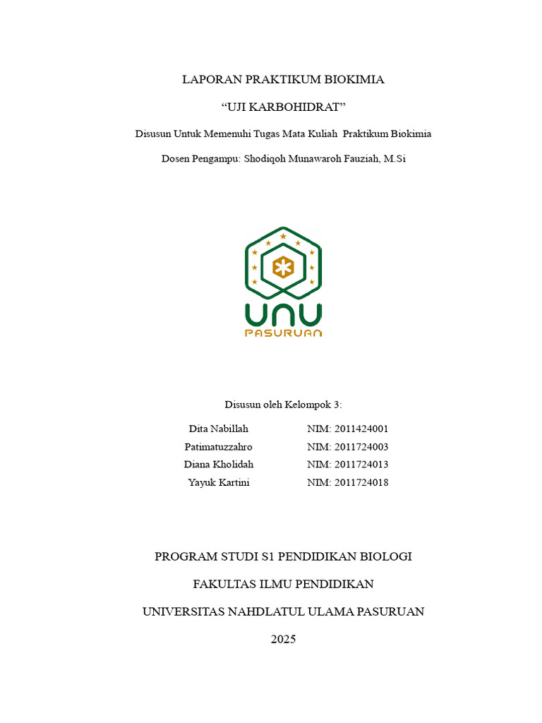Biokimia Laprak Uji Karbohidrat | PDF