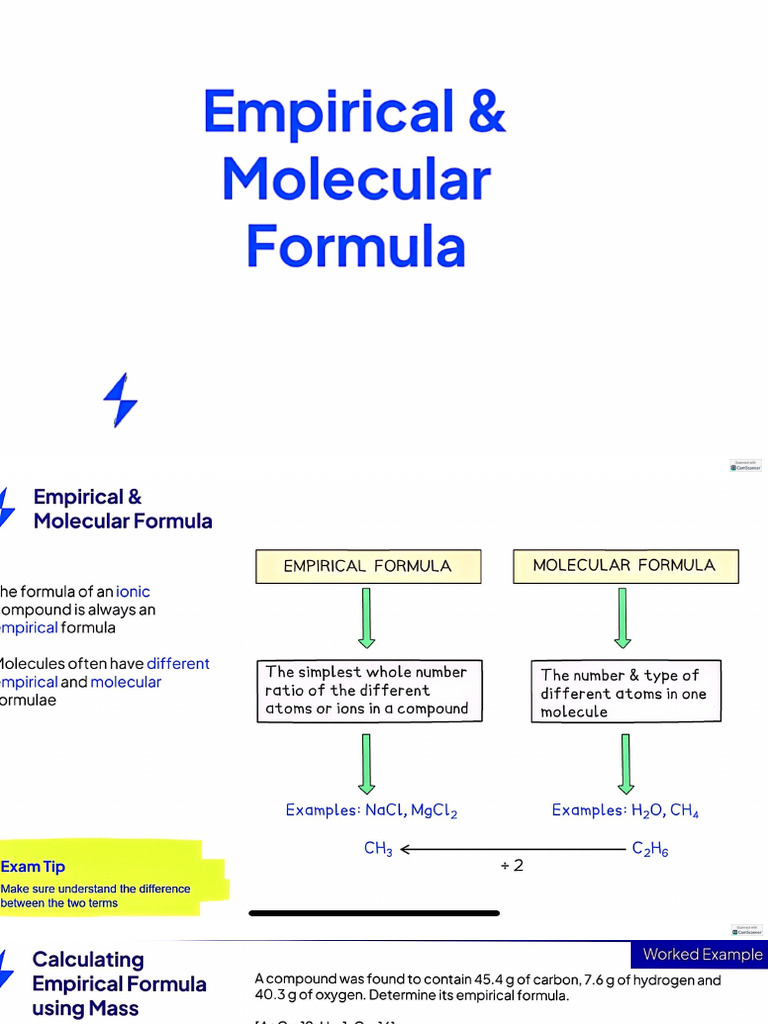 Empirical and Molecular Formula | PDF