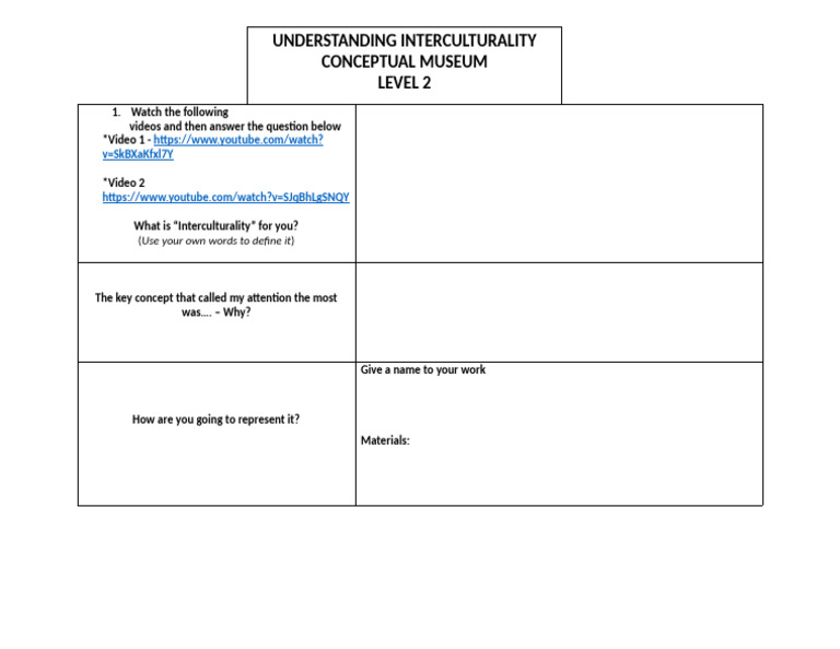 Intercultural Worksheet | PDF