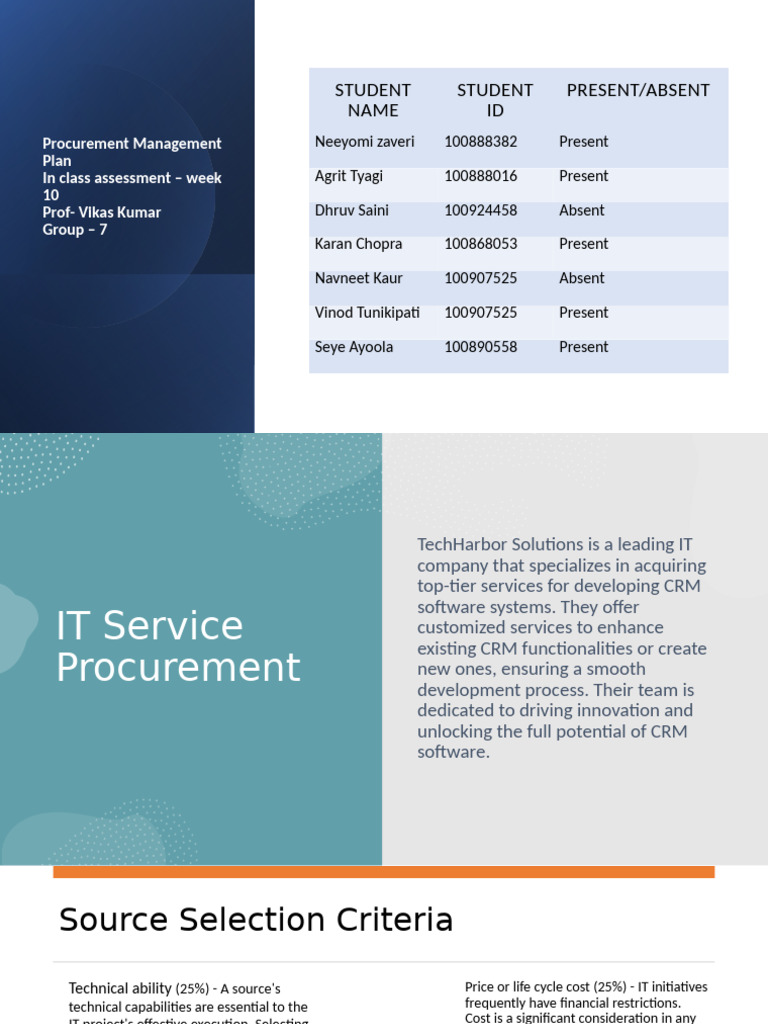 Procurement Selction Criteria | PDF | Procurement | Customer ...