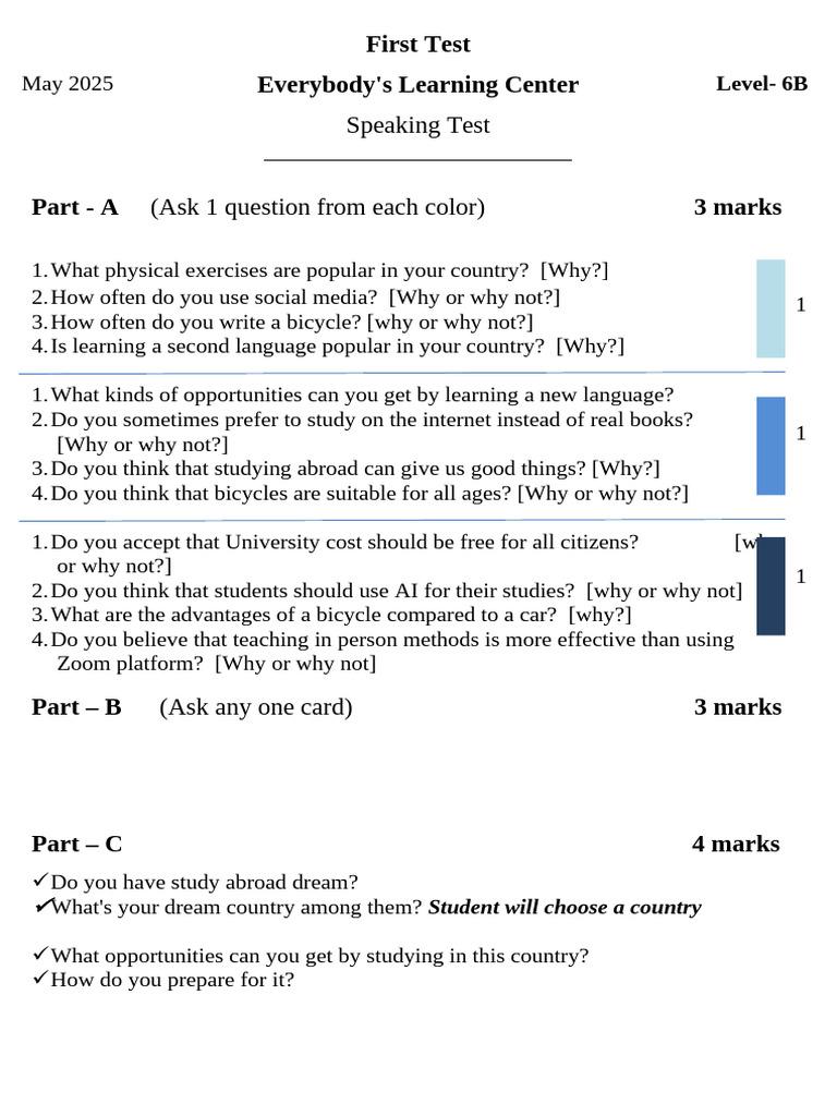 6B First Test | PDF