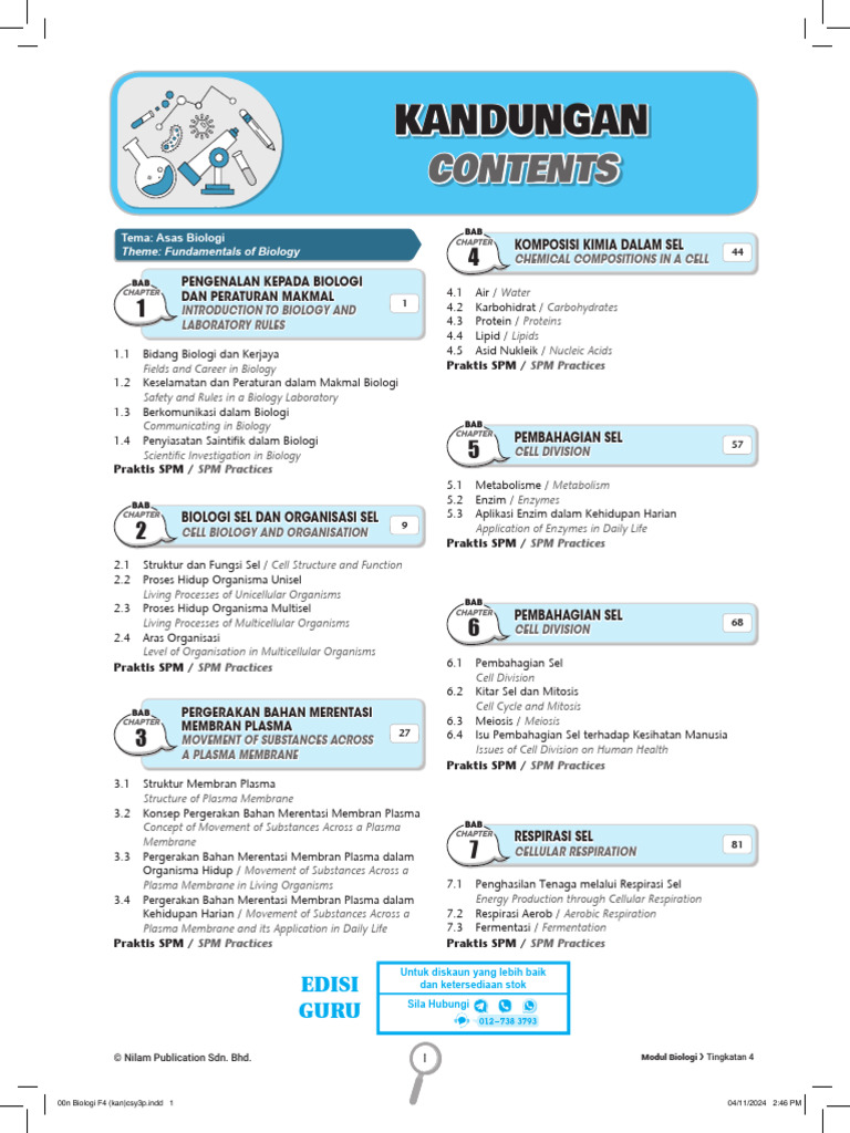Softcopy Modul Biologi F4 | PDF | Cell (Biology) | Metabolism