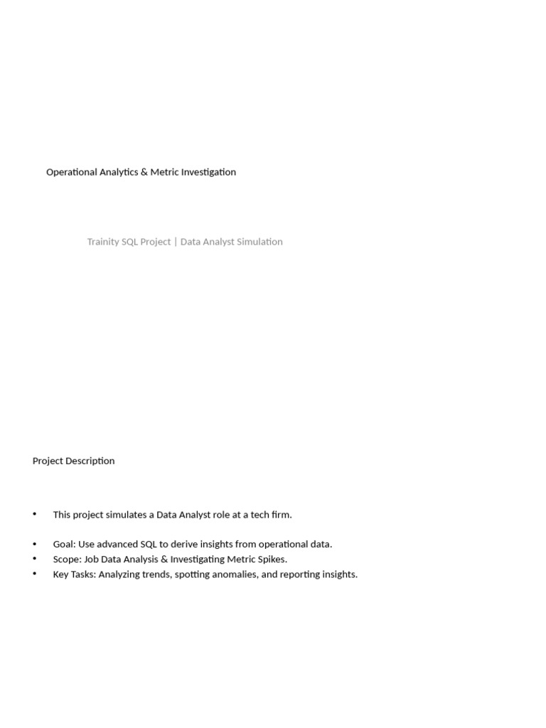 Trainity SQL Project Final | PDF | Data Analysis | Sql