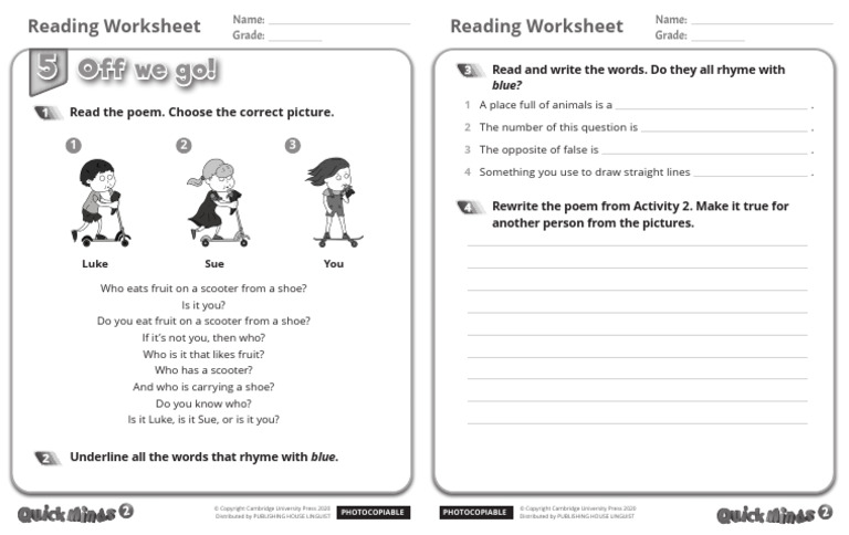 qm2 U5 Reading Worksheet | PDF | Poetry