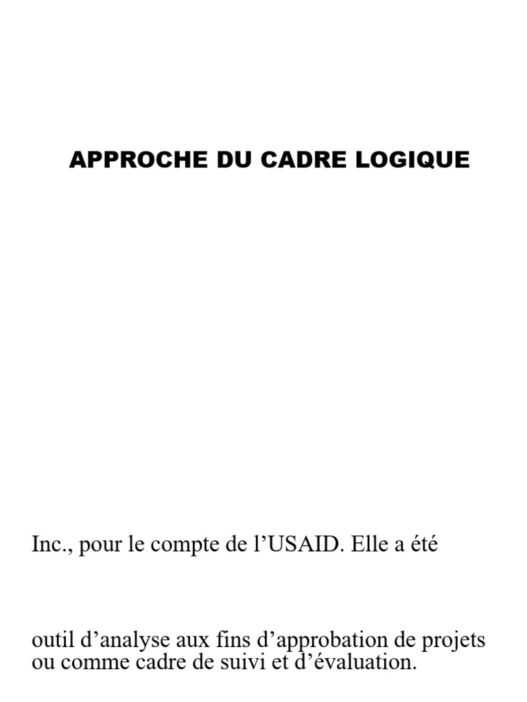 Cadre Logique | PDF | Planification | Logique