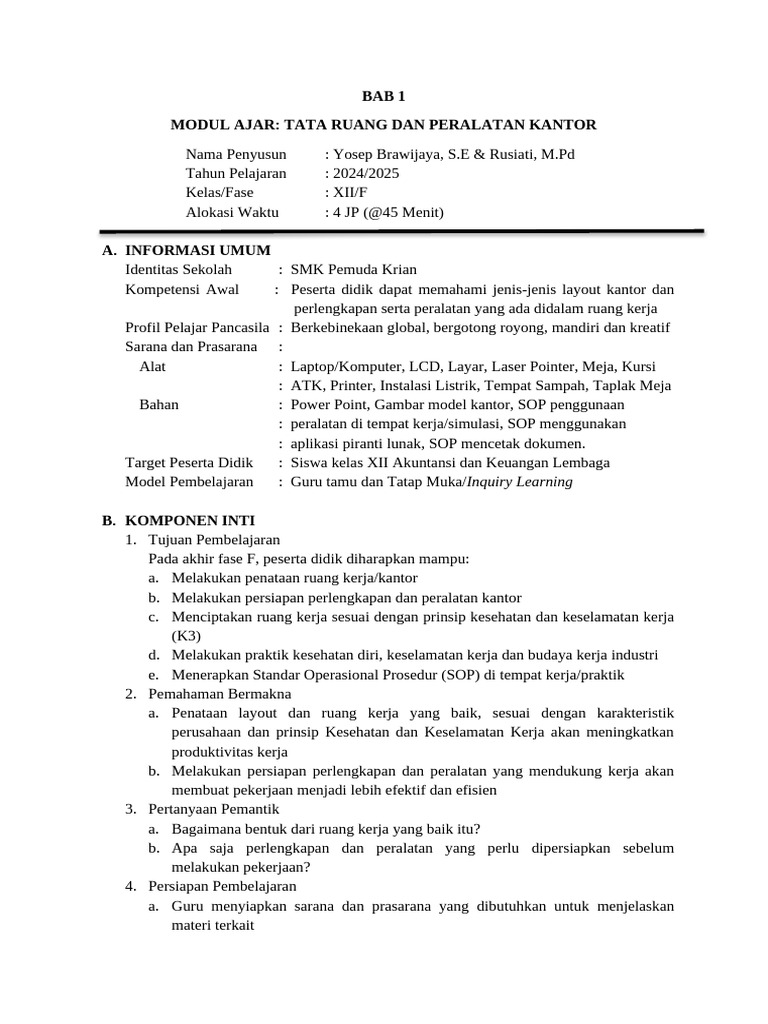 Modul Ajar K3Lh Akl | PDF