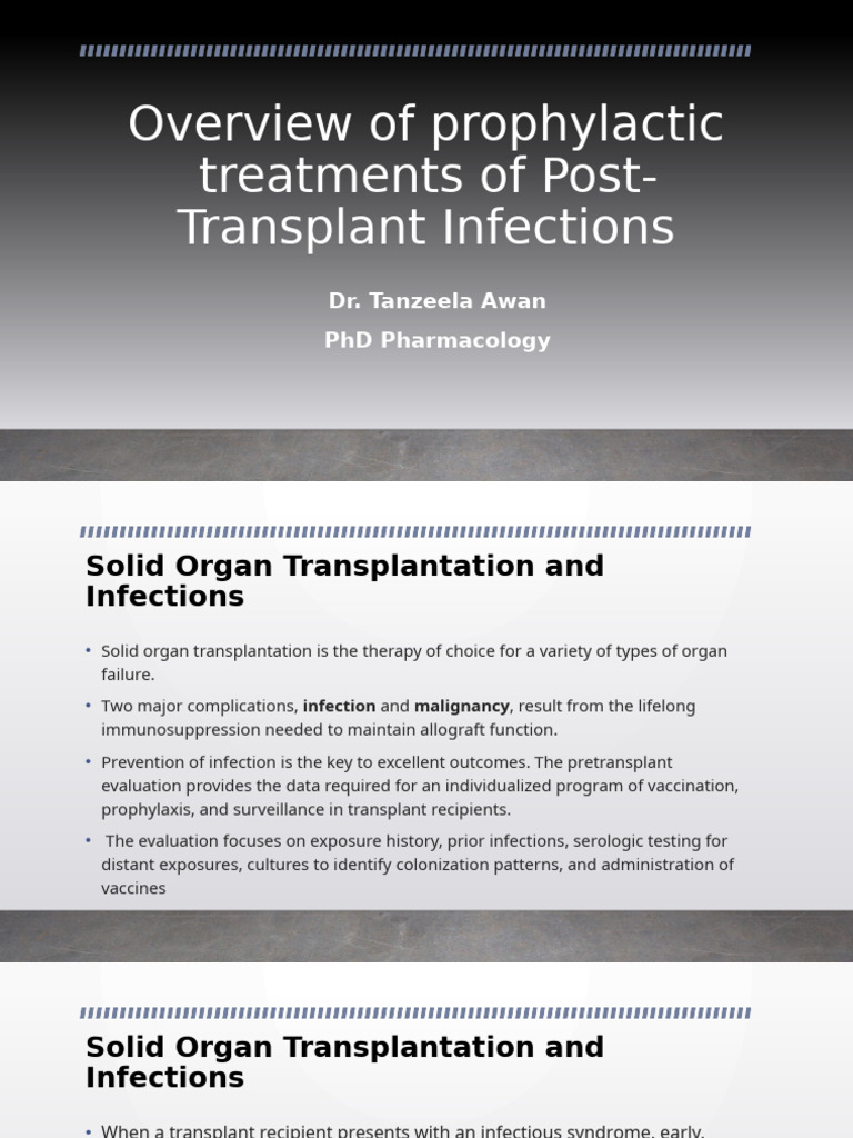 Overview of Prophylactic Treatments of Post-Transplant Infections | PDF ...