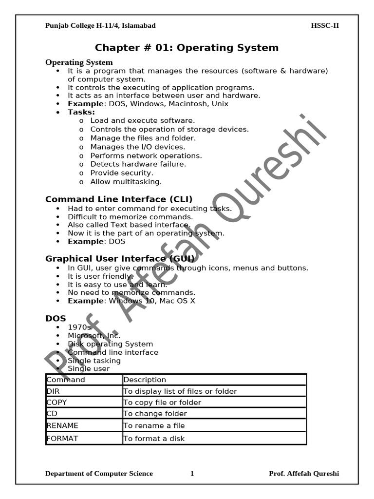 HSSC II Computer Notes Theory | PDF | Process (Computing) | Operating ...
