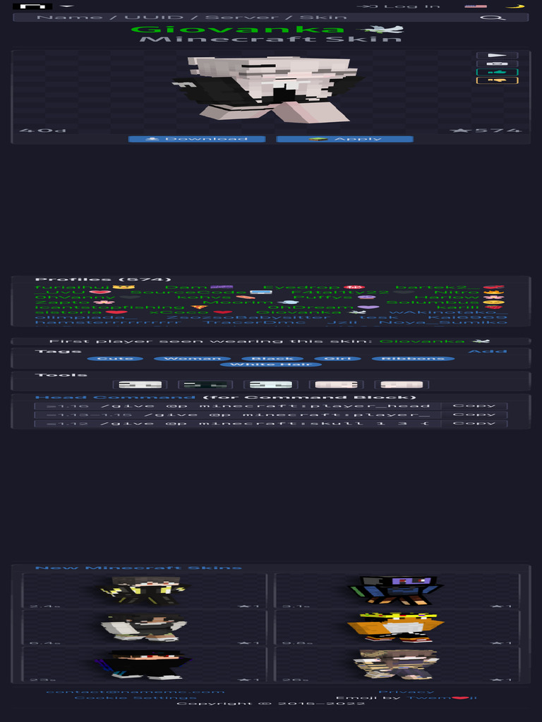 Giovanka Minecraft Skin NameMC | PDF