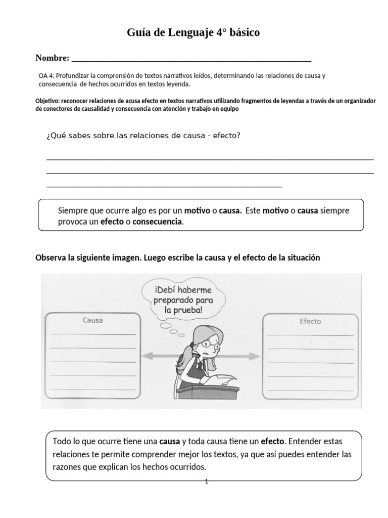 Causa y Efecto en Textos Narrativos | PDF
