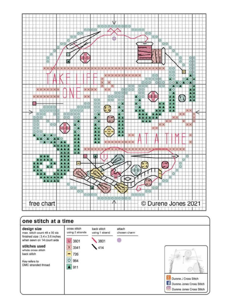 One Stitch at A Time Cross Stitch Pattern | PDF