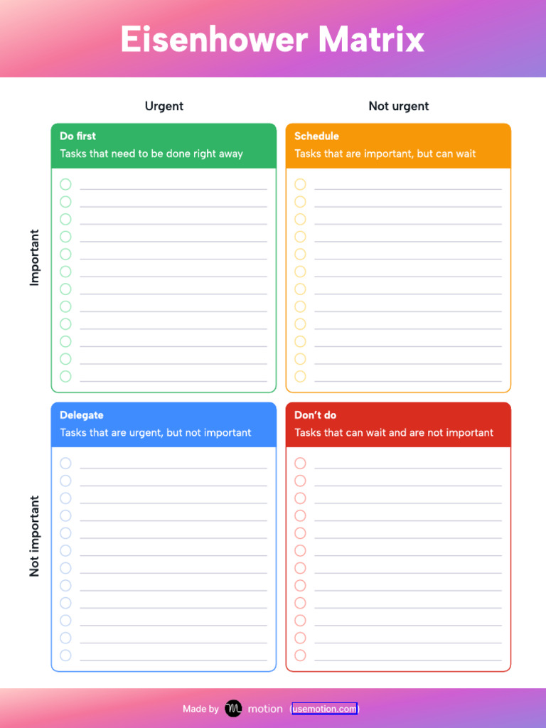 63345324a25818441d77e6c2_Eisenhower Matrix Template | PDF