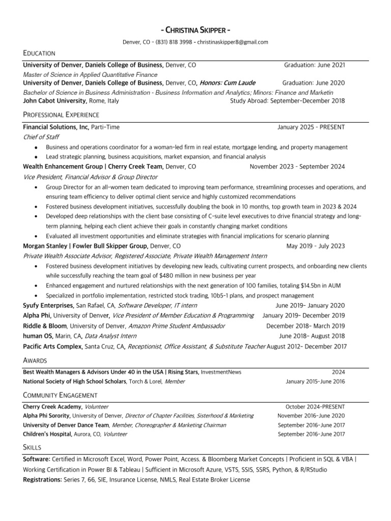Christina Skipper - Resume 03.2025 | PDF