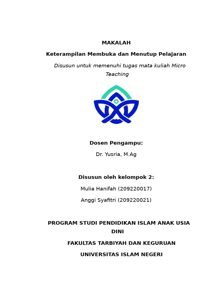 Kelompok 2 Micro Teaching | PDF
