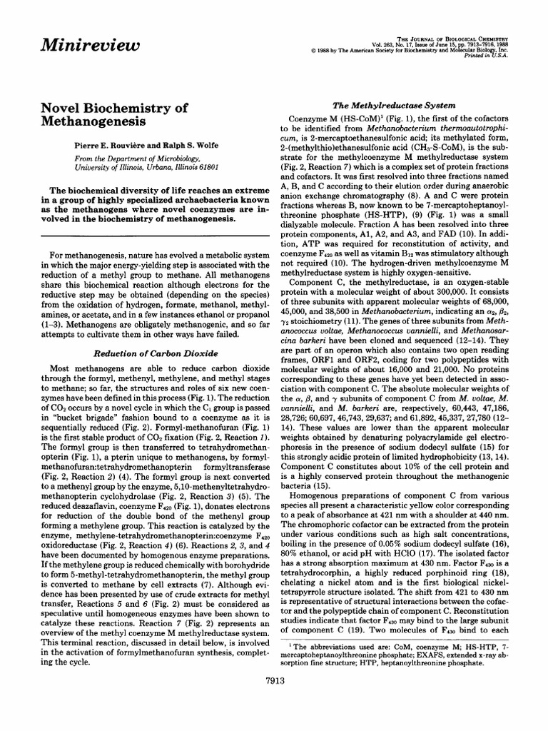 Journal Biol. Chemistry-1988-7913-7916 | PDF | Cofactor (Biochemistry ...