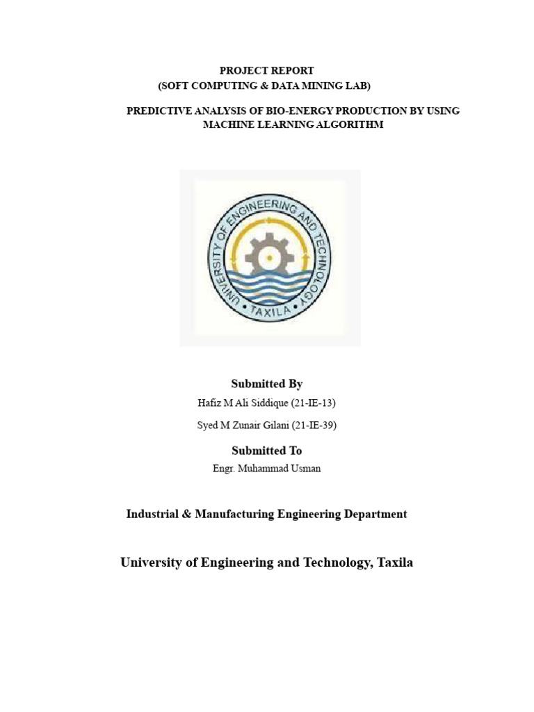 Cover Page SC&DM Project Report | PDF