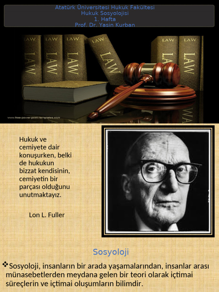 Hukuk Sosyolojisi 1. Hafta | PDF