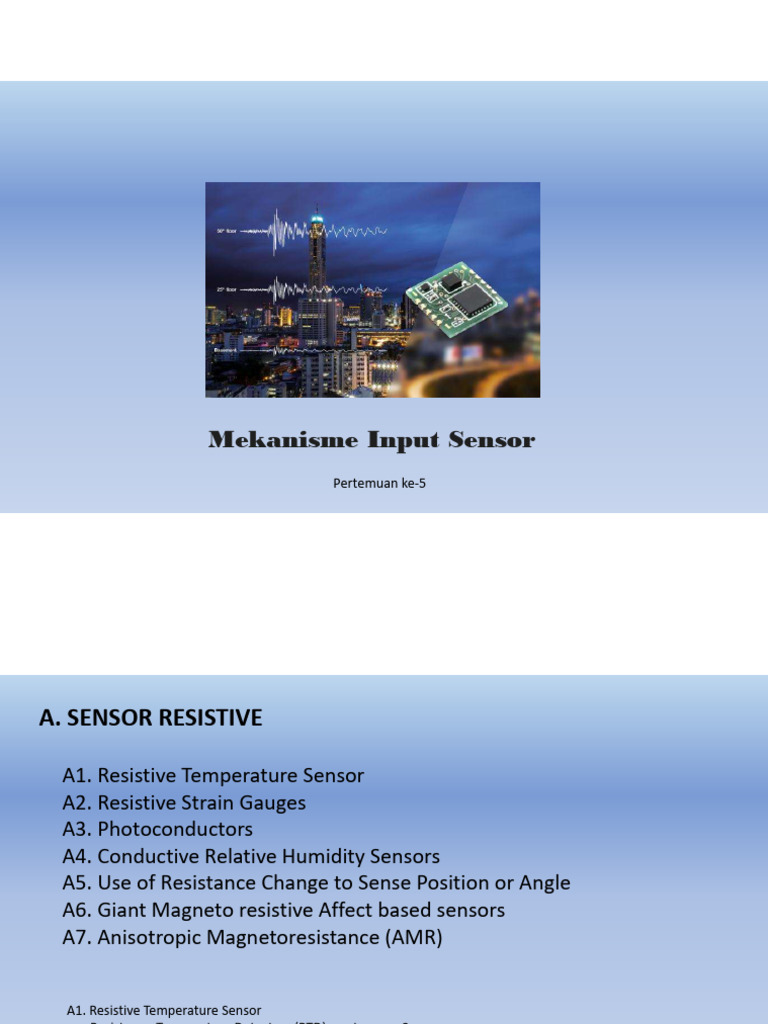 05 Sensor Resistive Straingauge LDR Humidity GMR AMR | PDF