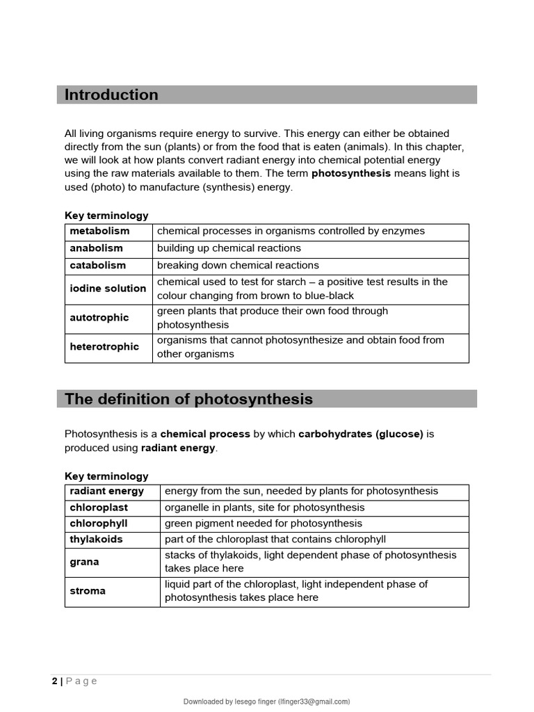 80395-life-sciences-grade-11-chapter-4-photosynthesis | PDF | Chloroplast | Photosynthesis