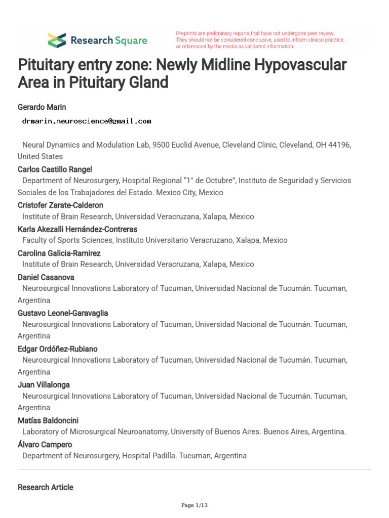 Pituitary entry zone Newly Midline Hypovascular Area in Pituitary Gland ...