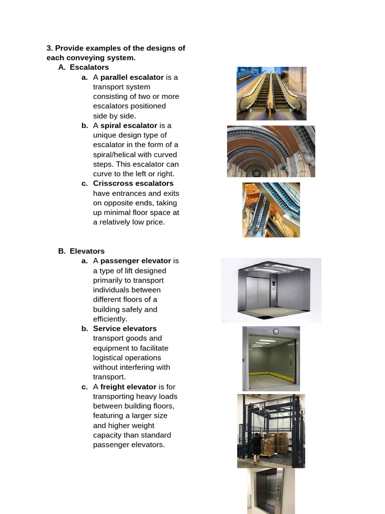 Provide examples of the designs of each conveying system | PDF ...