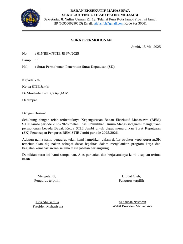 Surat Permohonan | PDF