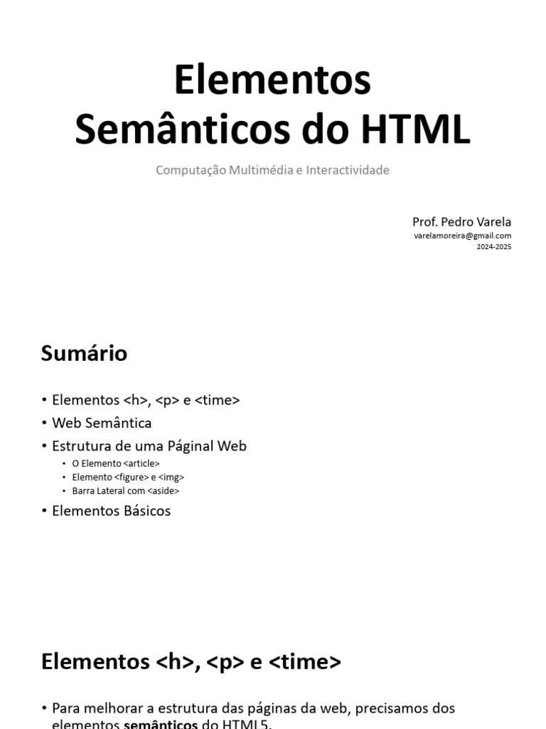 04 - Elementos Semânticos Do HTML | PDF | Rede mundial de computadores ...