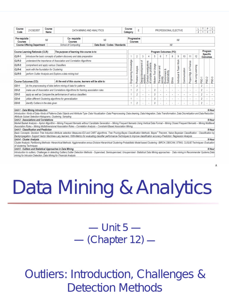 Unit 5 - Lecture 2 - Statistical - Methods - Mining - Techniques | PDF ...